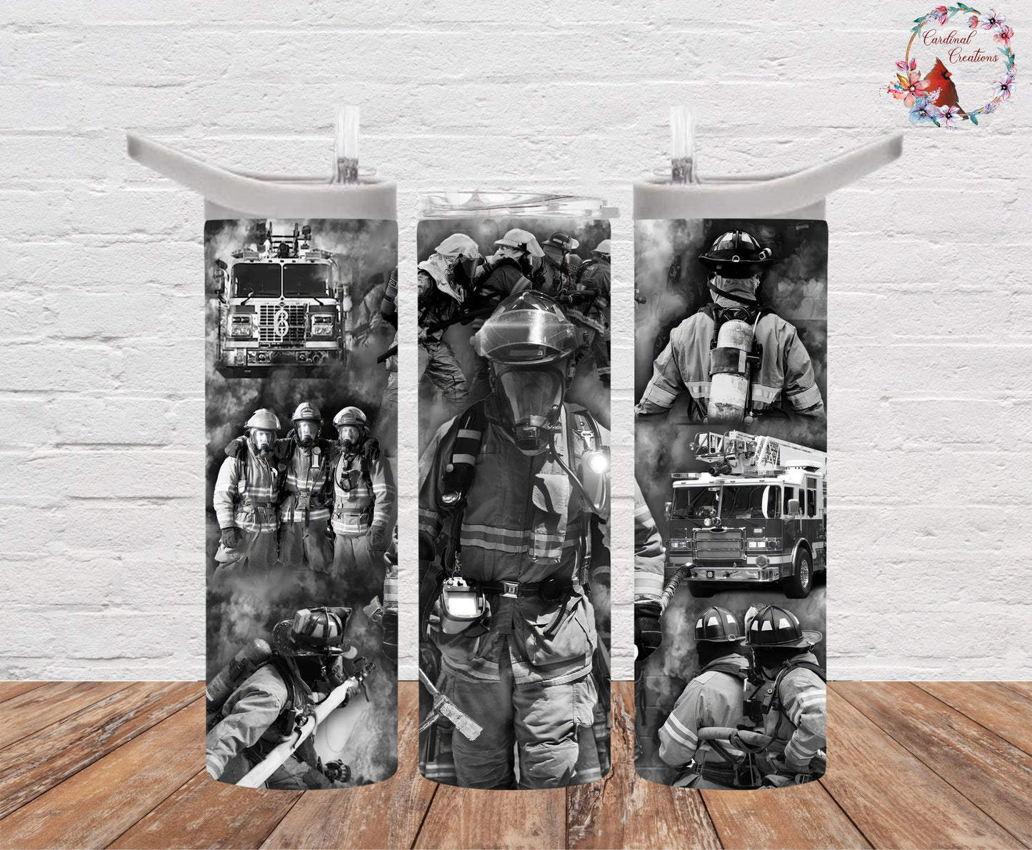 Firefighter Collage in Black & White – Cardinal Creations of PA